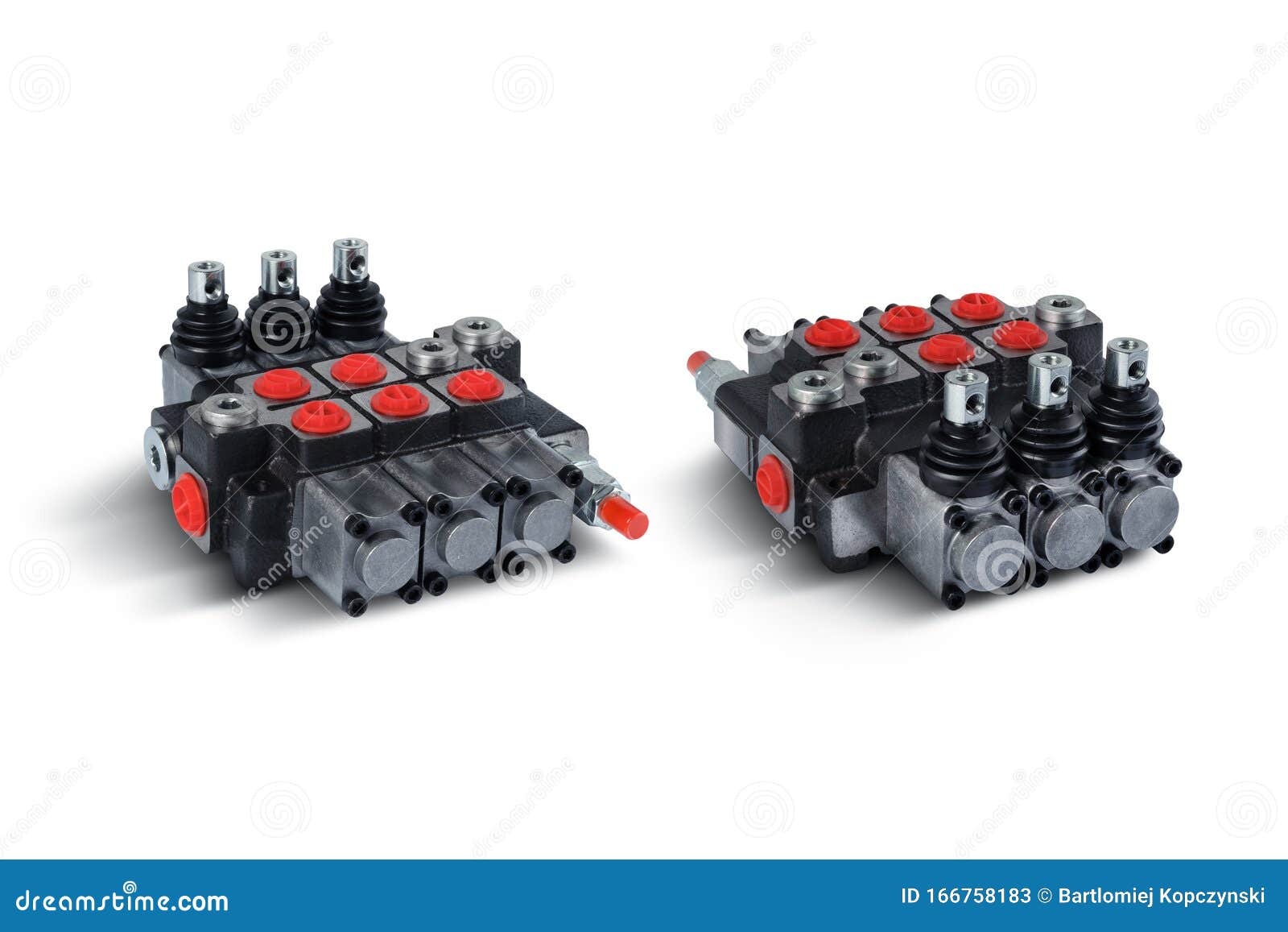 Three Section Hydraulic Distributor of the Tractor Stock Image - Image ...
