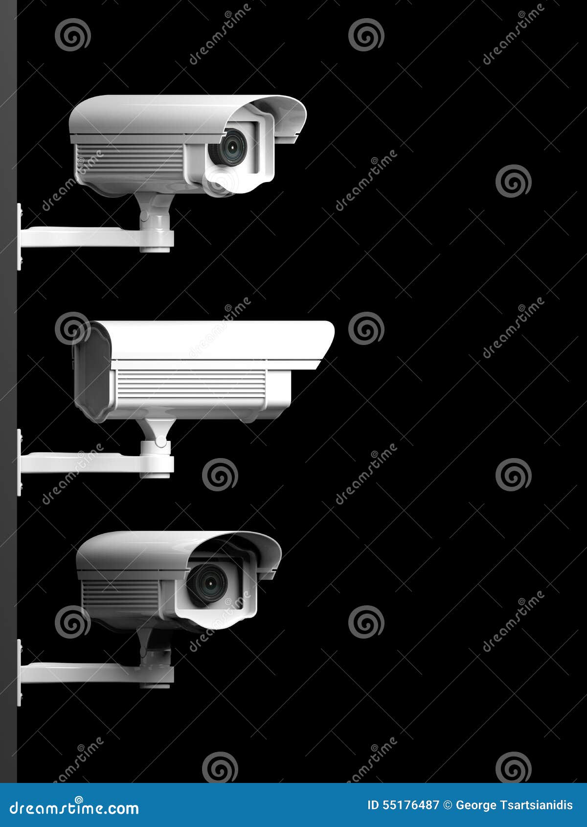 Security Surveillance CCTV With Interface Or HUD Around It On An Even ...