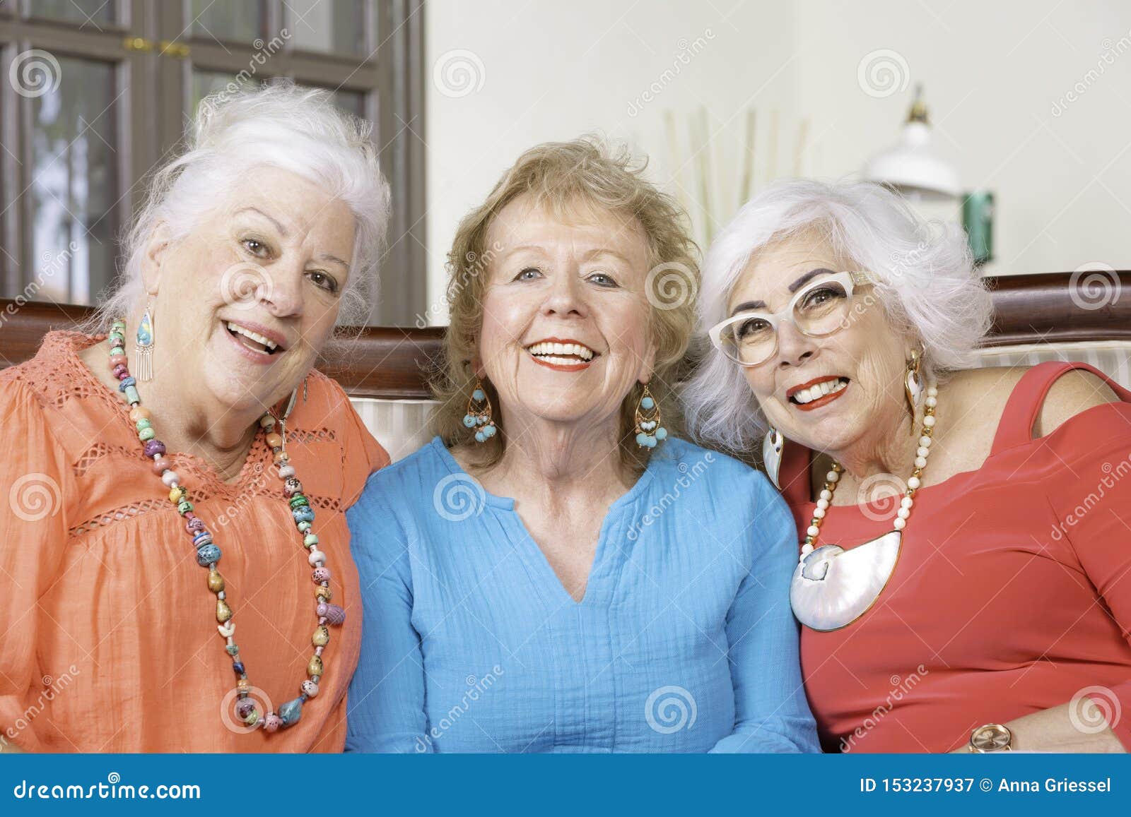 Three Senior Ladies Sitting Together Stock Image - Image of attractive ...