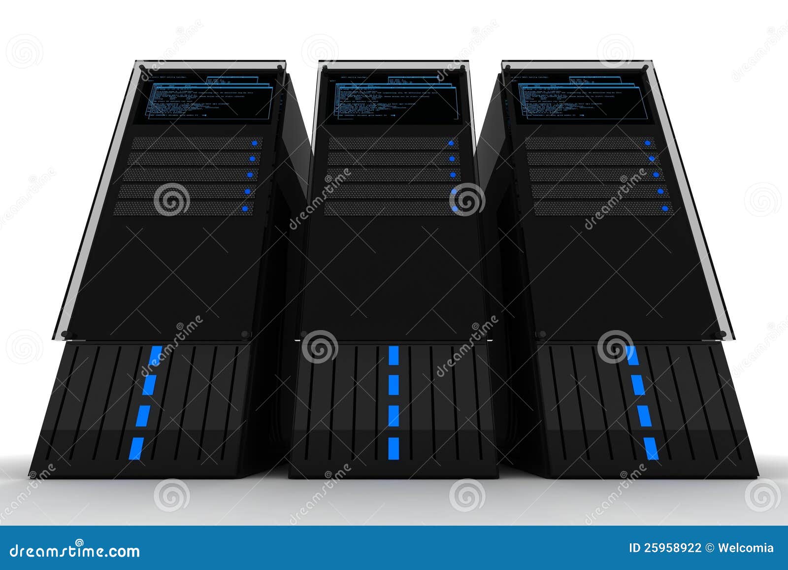 Three Servers stock illustration. Illustration of black - 25958922