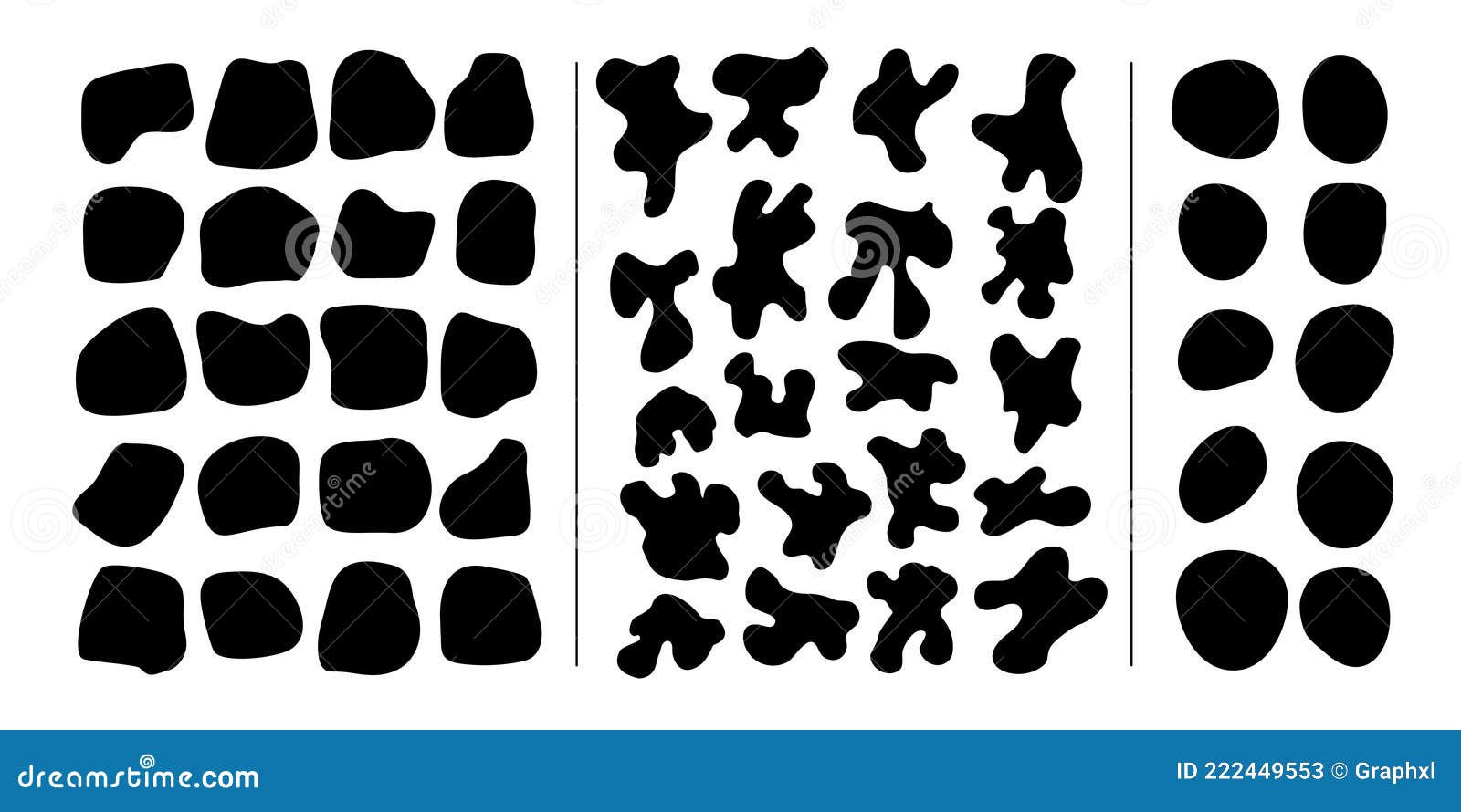 Three Sets of Abstract Blob Shapes Stock Vector - Illustration of blob ...