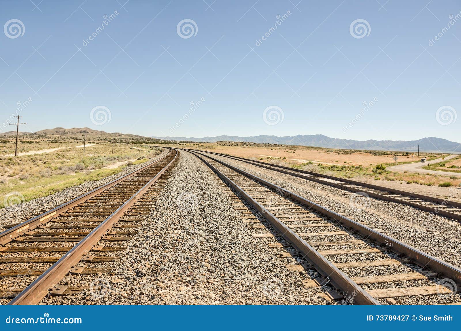 Three Sets of Curving Railroad Tracks Stock Image - Image of curving ...