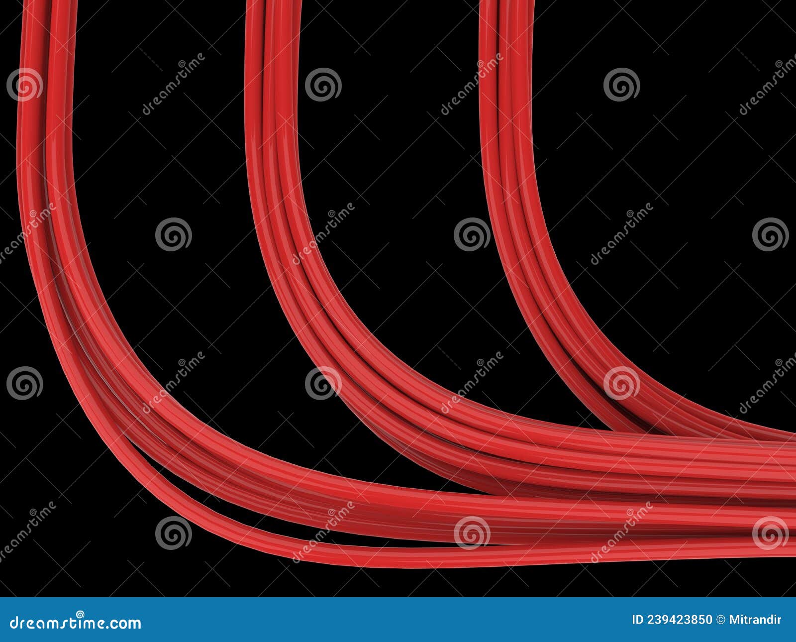 Three sets of red cables stock illustration. Illustration of electrical ...
