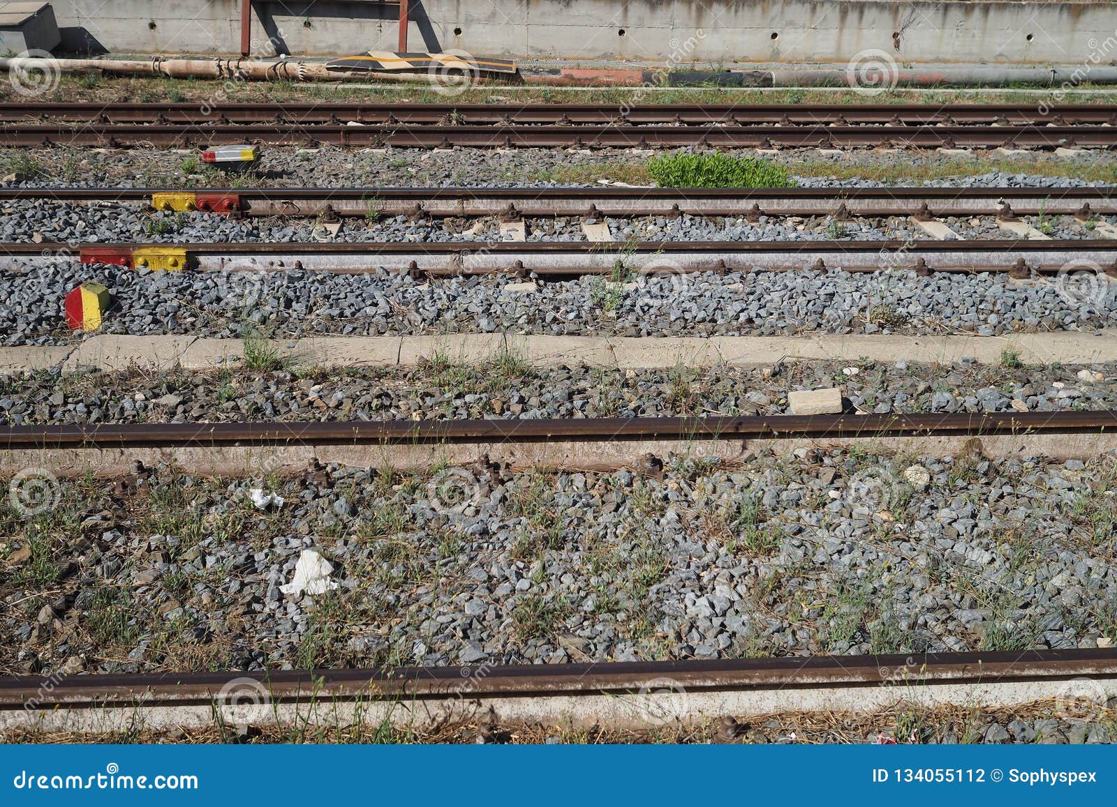 Rocky Train Tracks in a Row Stock Photo - Image of construction, rails ...