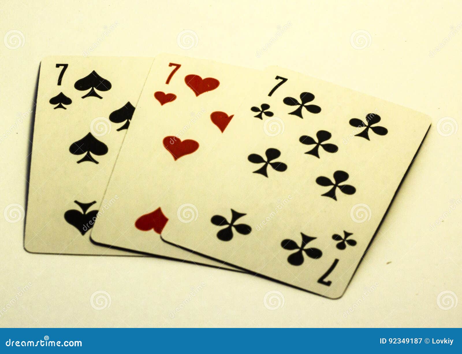 Three sevens stock image. Image of club, deck, investment - 92349187
