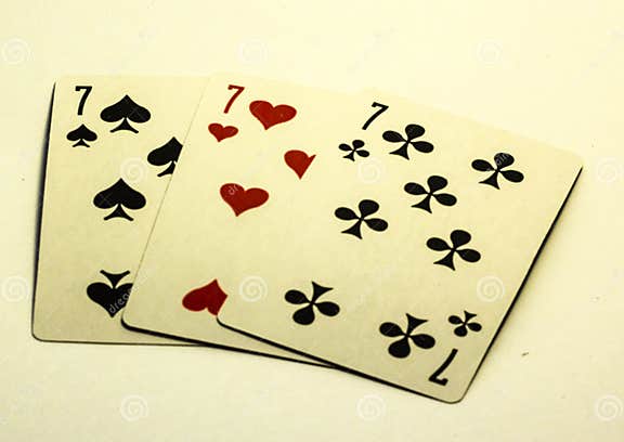 Three sevens stock image. Image of club, deck, investment - 92349187