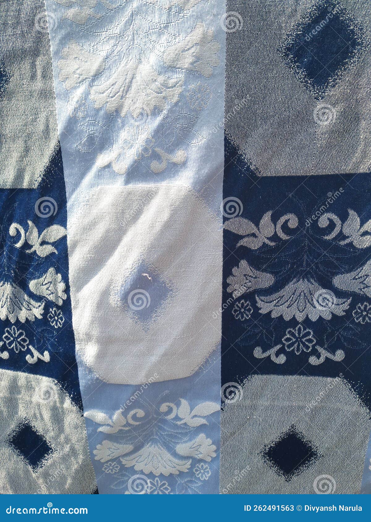 Three Shade Bed Sheet with Flower and Radient Design Stock Image ...