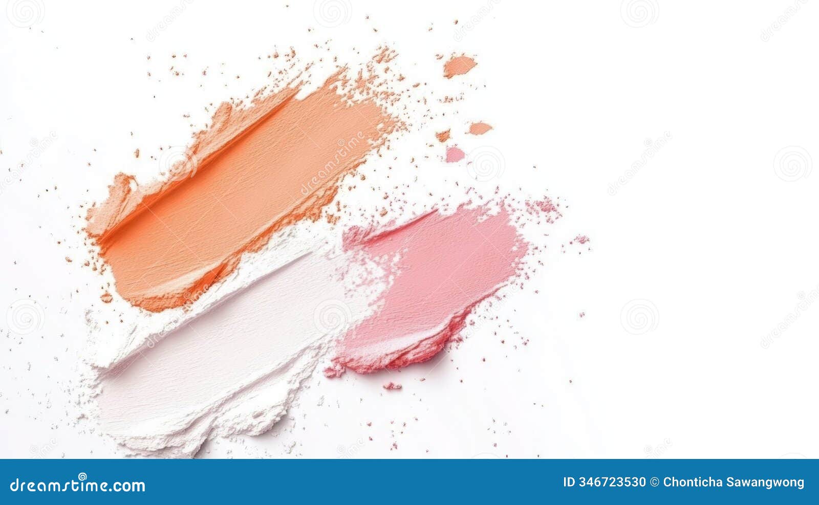 Three Shades of Blush on White Background, a Soft and Elegant Beauty ...