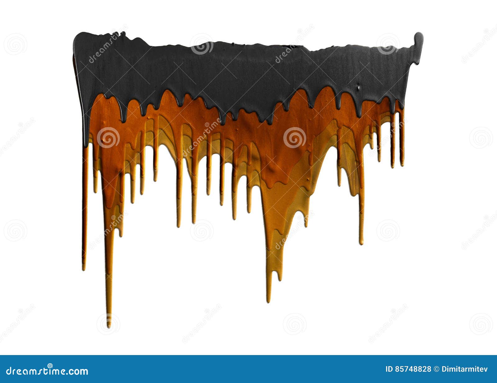 Three Shades of Orange and Black Paints Dripping Stock Photo - Image of ...