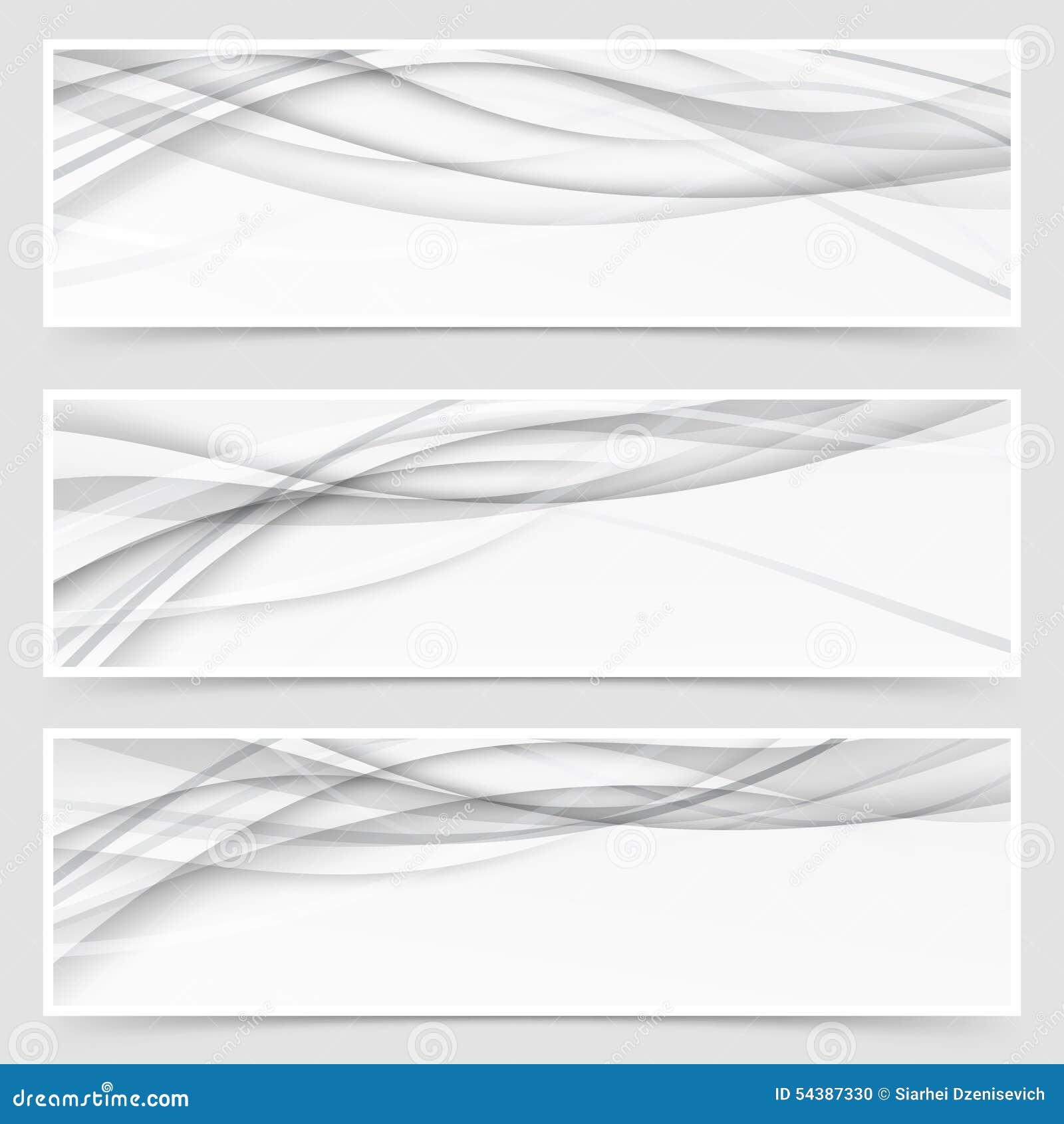 Three Shadow Swoosh Header Set Layout Stock Vector - Illustration of ...