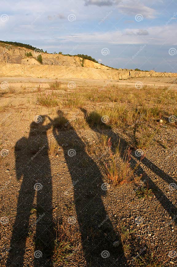 Three shadows stock image. Image of desolate, trip, forsaken - 1699053