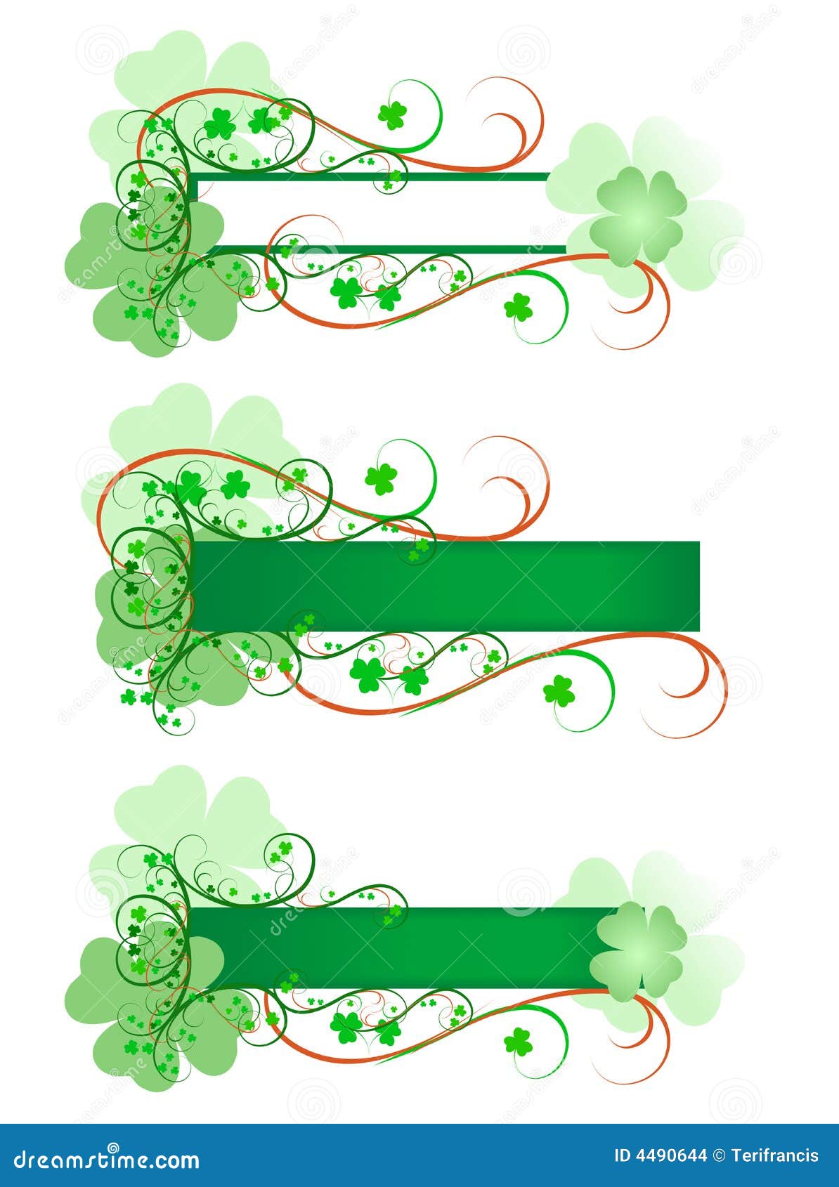 Three Shamrock Signs stock vector. Illustration of irish - 4490644