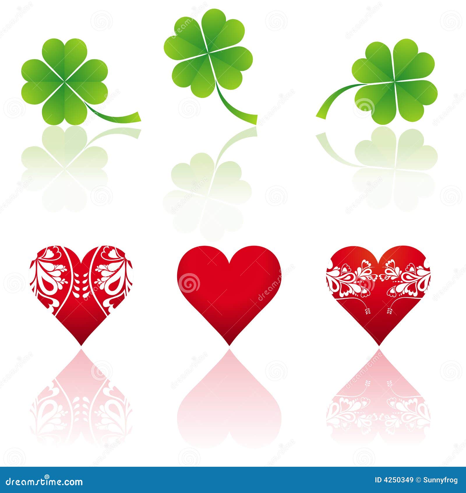 Three and shamrock, vector stock vector. Illustration of clover - 4250349