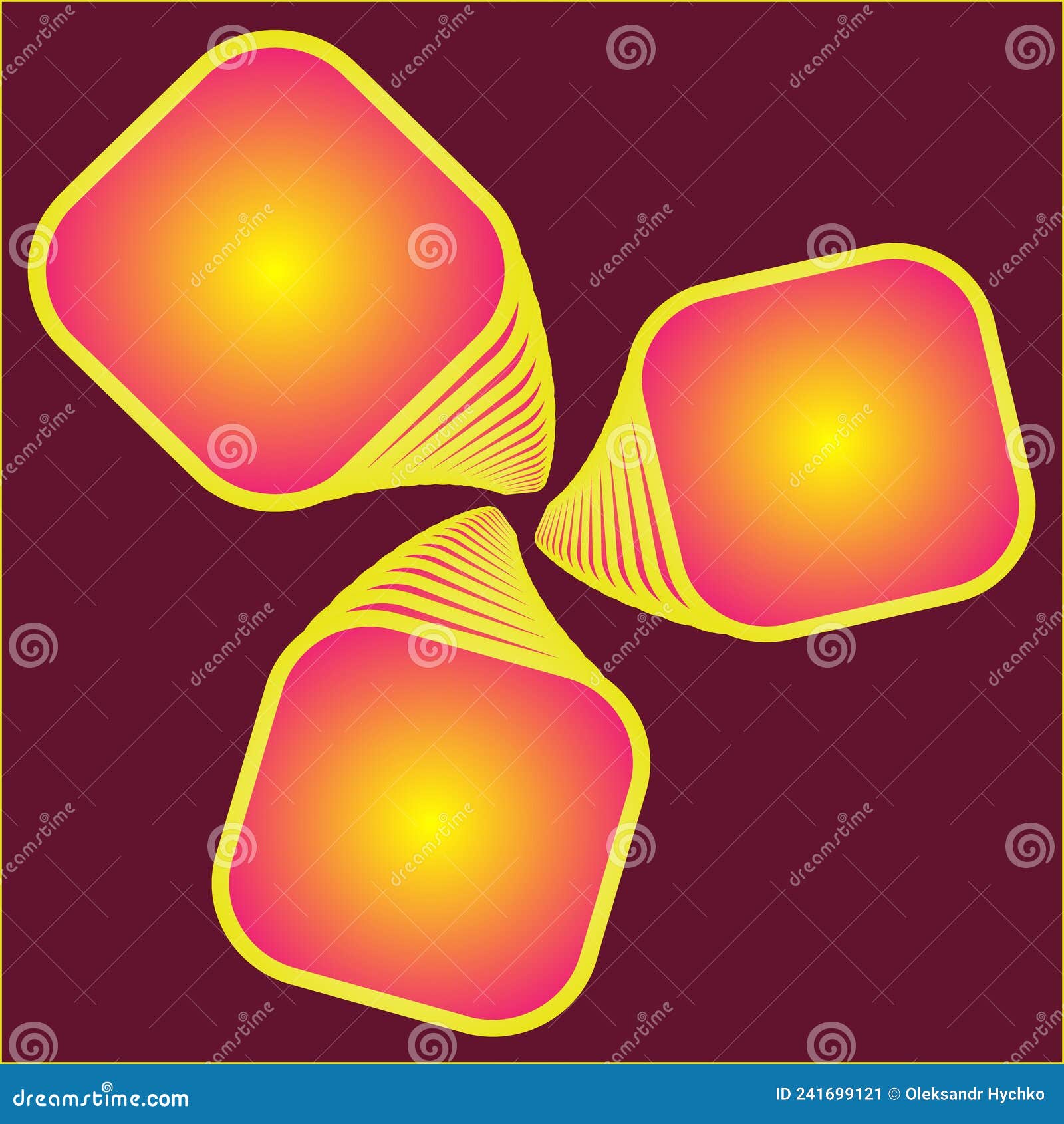 Three Shapes with Rounded Corners Stock Vector - Illustration of logo ...