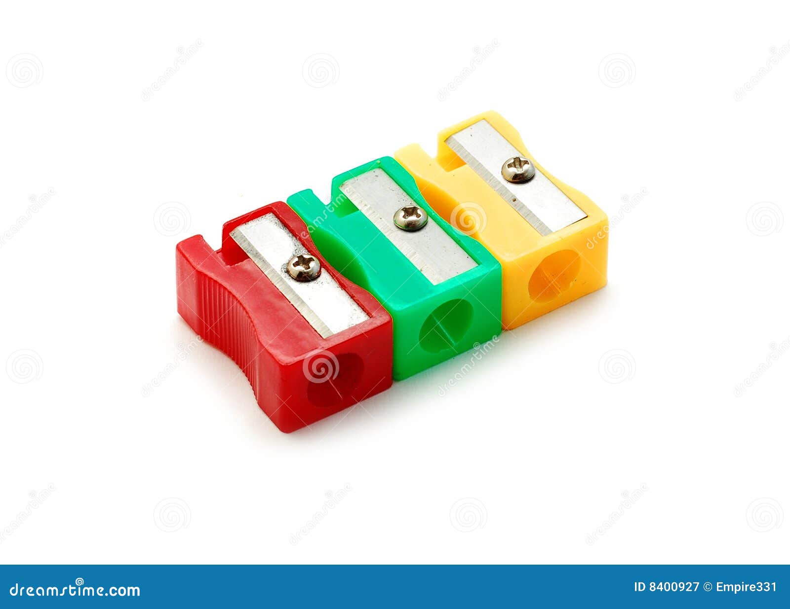 Three sharpeners stock image. Image of school, yellow - 8400927