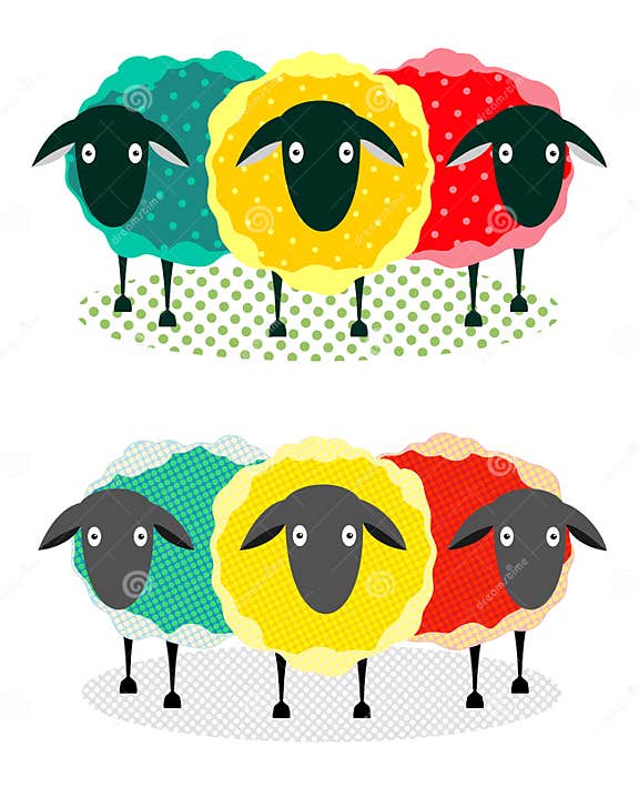 Three Sheep Illustration stock vector. Illustration of three - 26892348