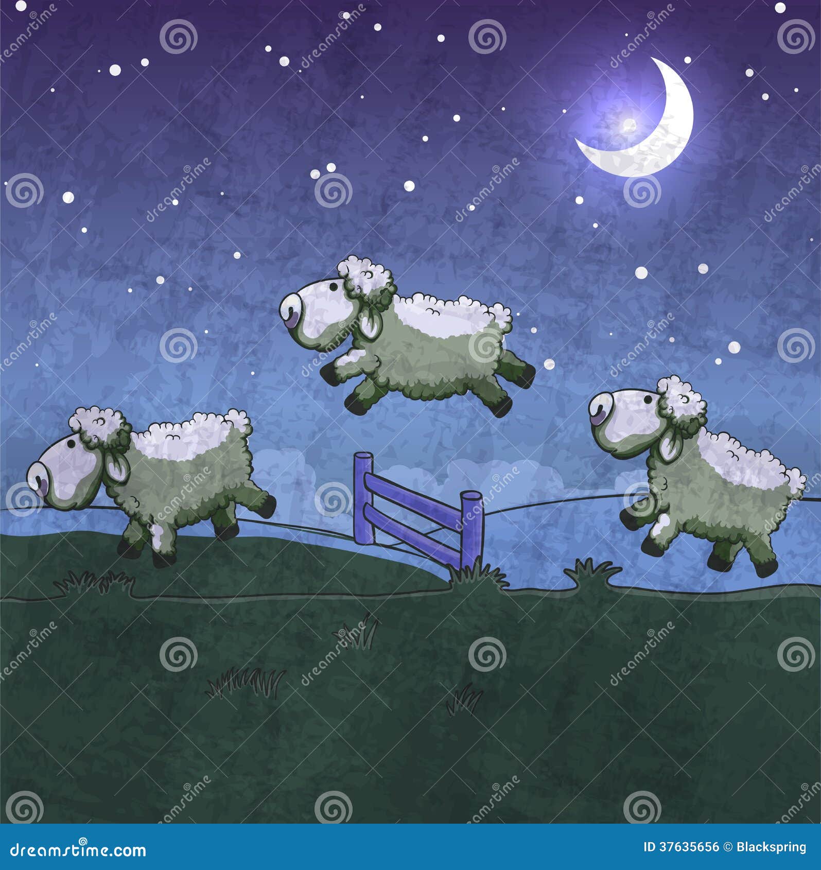 Three Sheep Jumping Over the Fence. Stock Vector - Illustration of ...