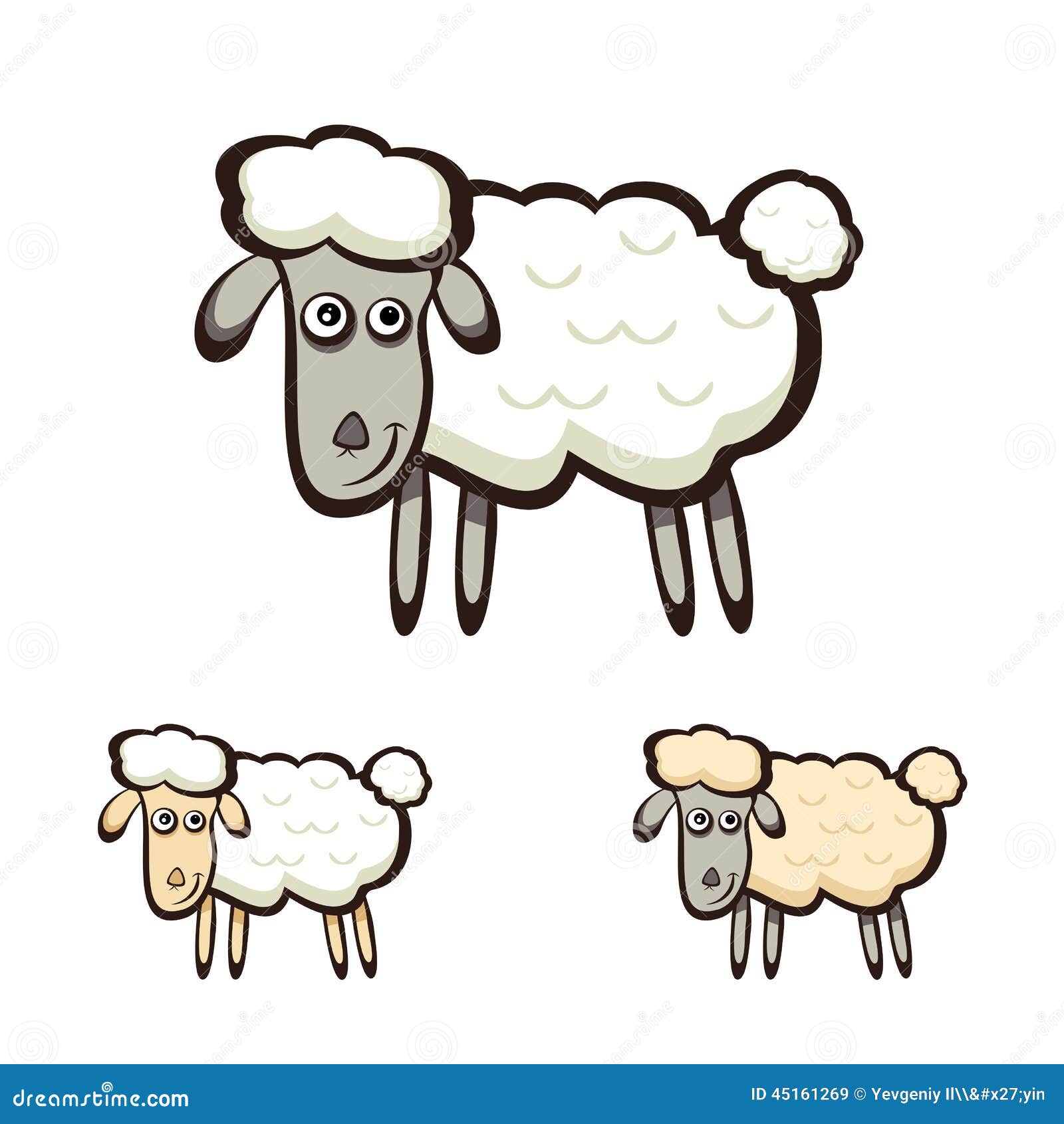 Three sheep stock vector. Illustration of card, domesticated - 45161269