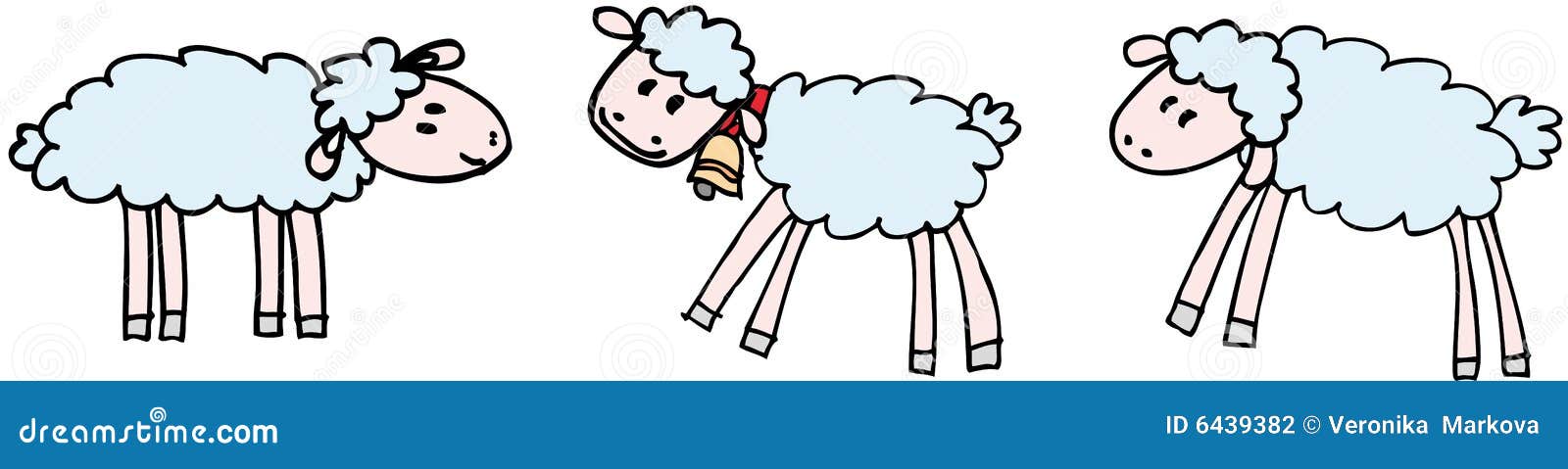 Three sheeps stock vector. Illustration of illustrated - 6439382