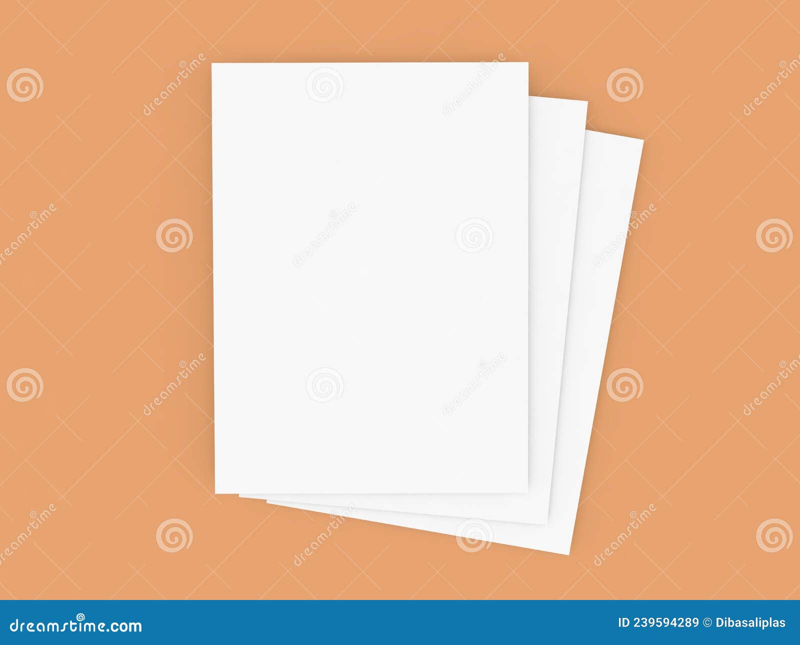 Three Sheets of A4 Office Paper on the Table . Stock Illustration ...
