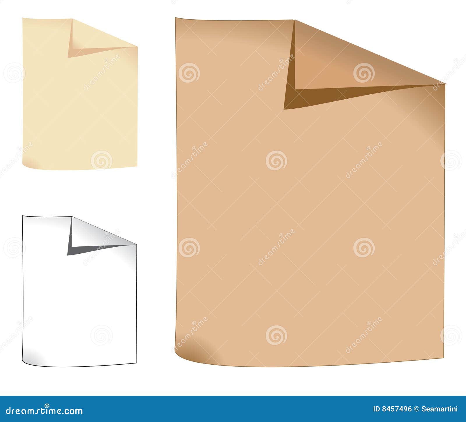 Three sheets of paper stock vector. Illustration of texture - 8457496