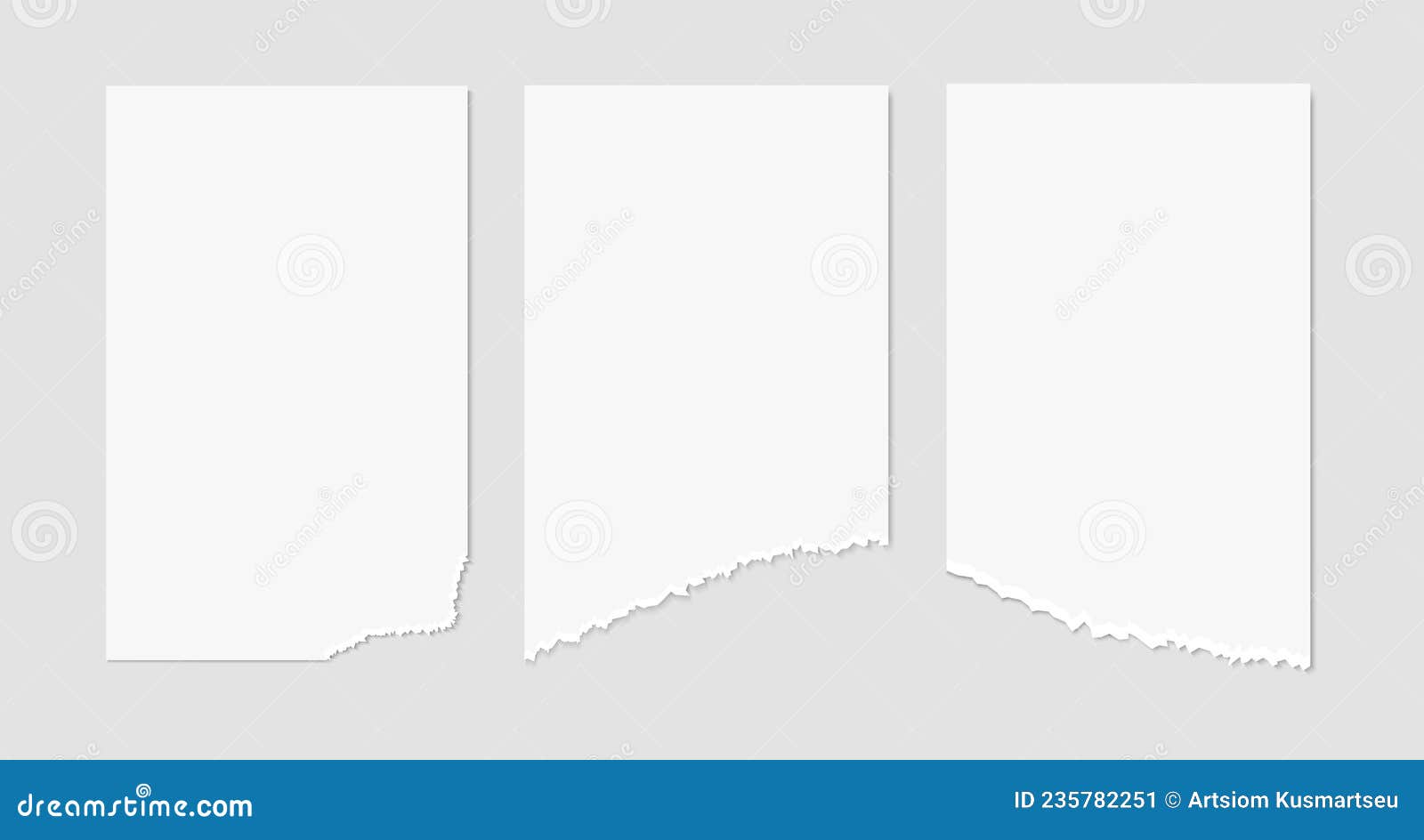 Three Sheets White Blank Template Vector Illustration Stock Vector ...