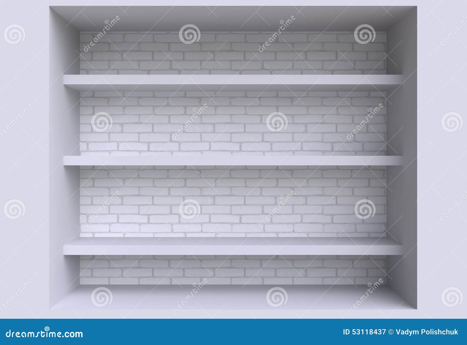 Three shelves on the wall. stock illustration. Illustration of ...