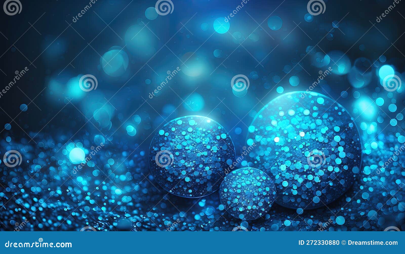 Three Shiny Blue Balls on a Dark Background with Boke Stock Photo ...