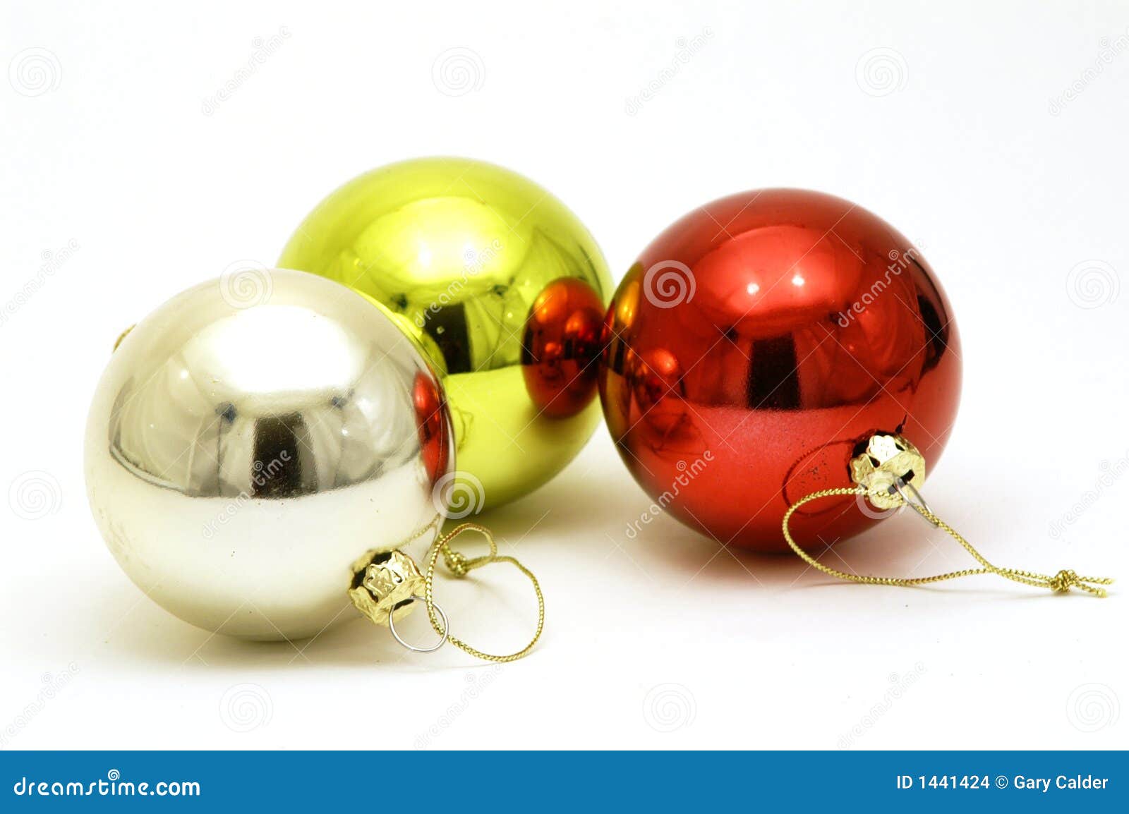 Three Shiny Christmas Decorations Stock Photo - Image of decorative ...