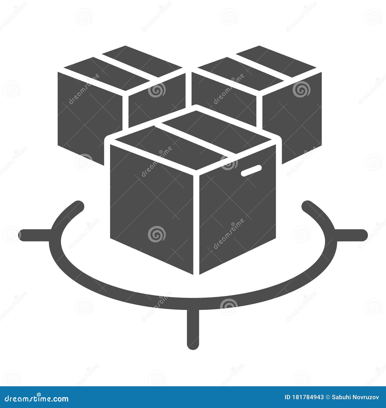 Three Shipping Box in Target Solid Icon, Warehouse and Logistics Symbol ...