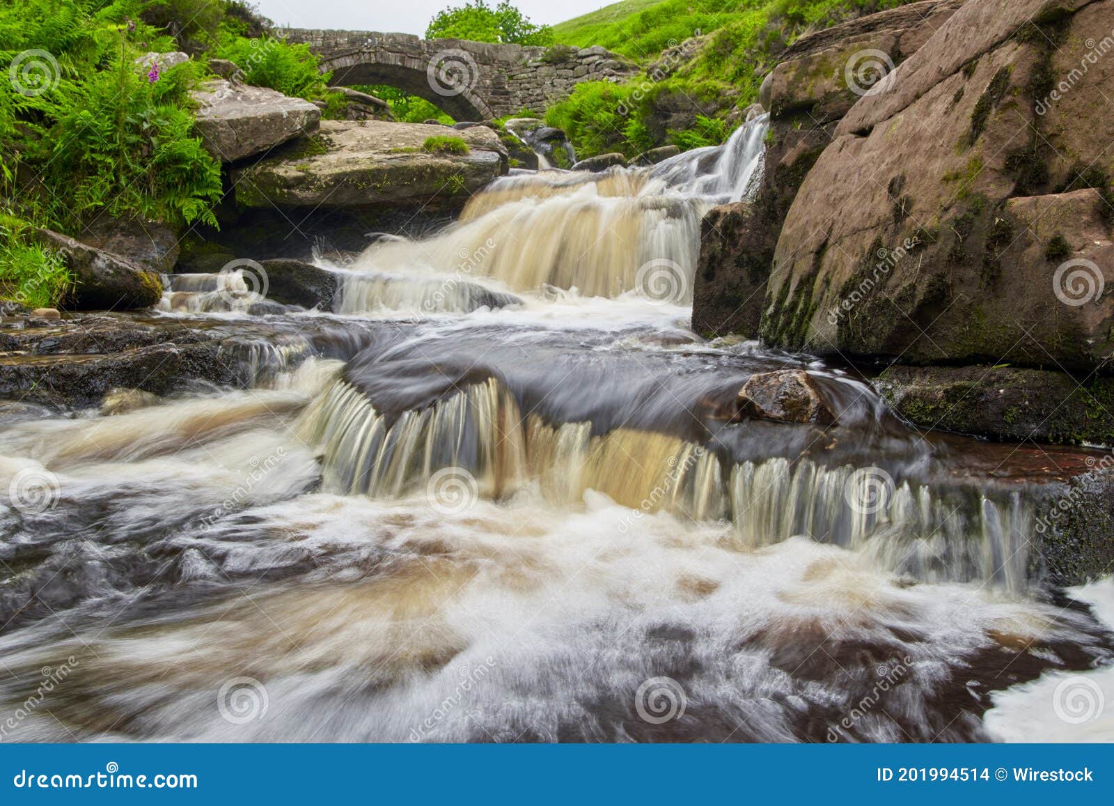 Three Shires Head Waterfall in the Peak District, UK Stock Photo ...