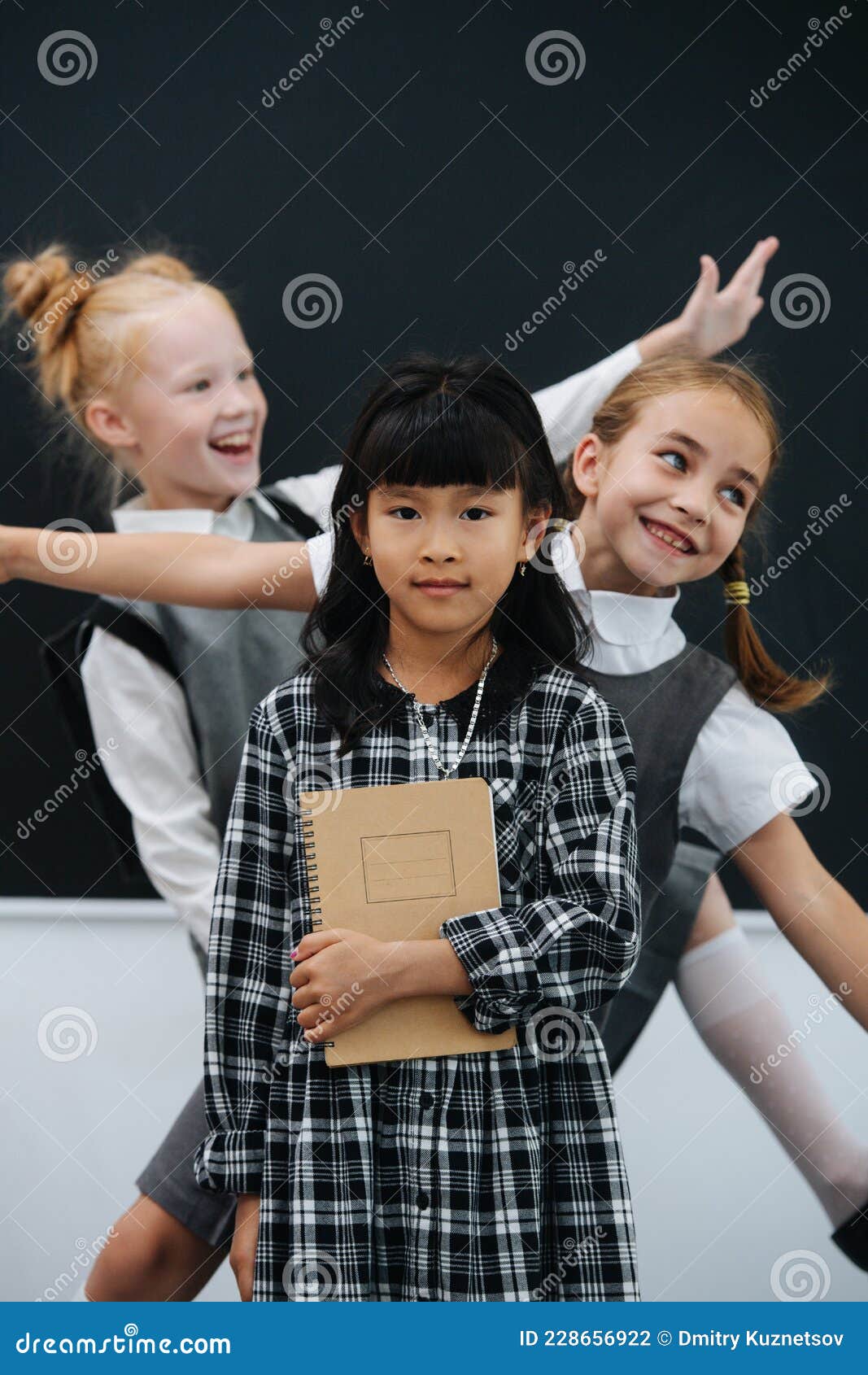 Three Shoogirls Posing for Photo, Doing Dance Form, Standing on Behind ...