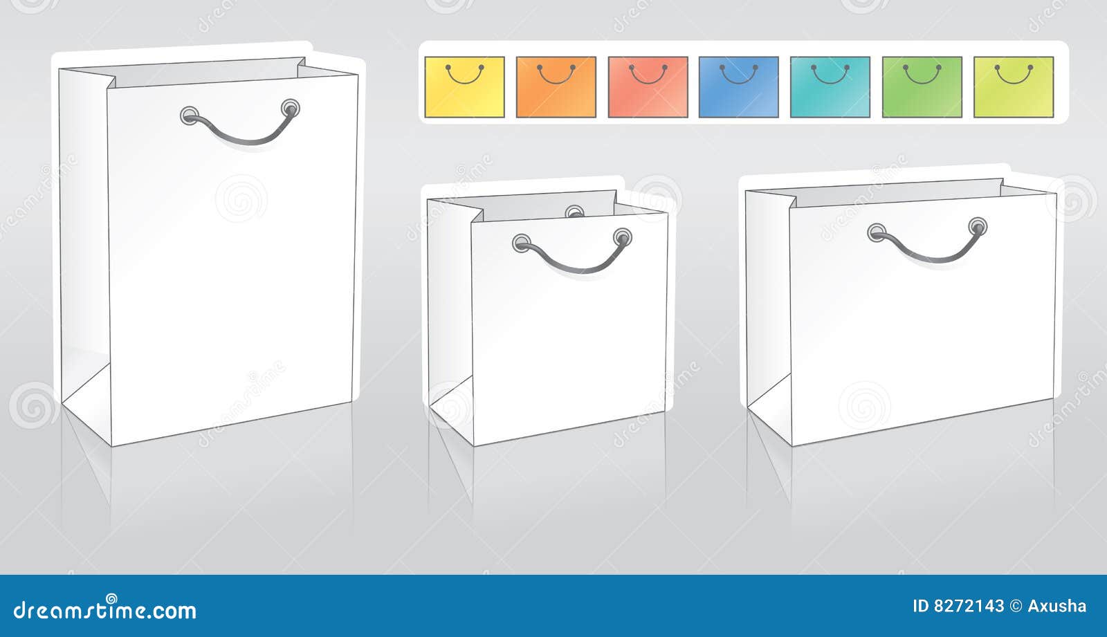 Three shopping packets stock vector. Illustration of rectangular - 8272143