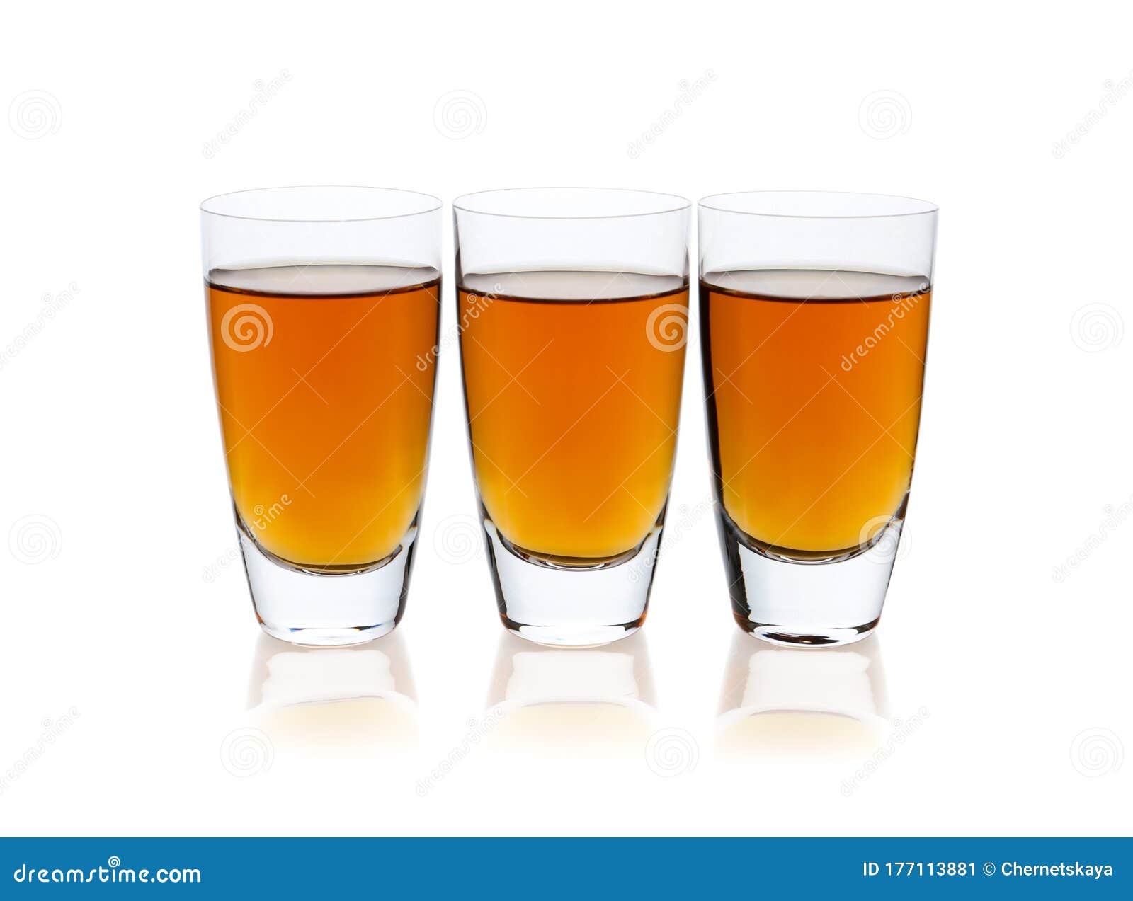 Three Shots with Drink Isolated Stock Image - Image of luxury, apple ...