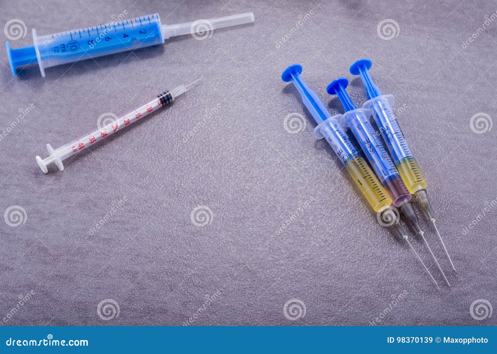 Three Shots on the Table Prepare for Patients at Doctor Room Stock ...