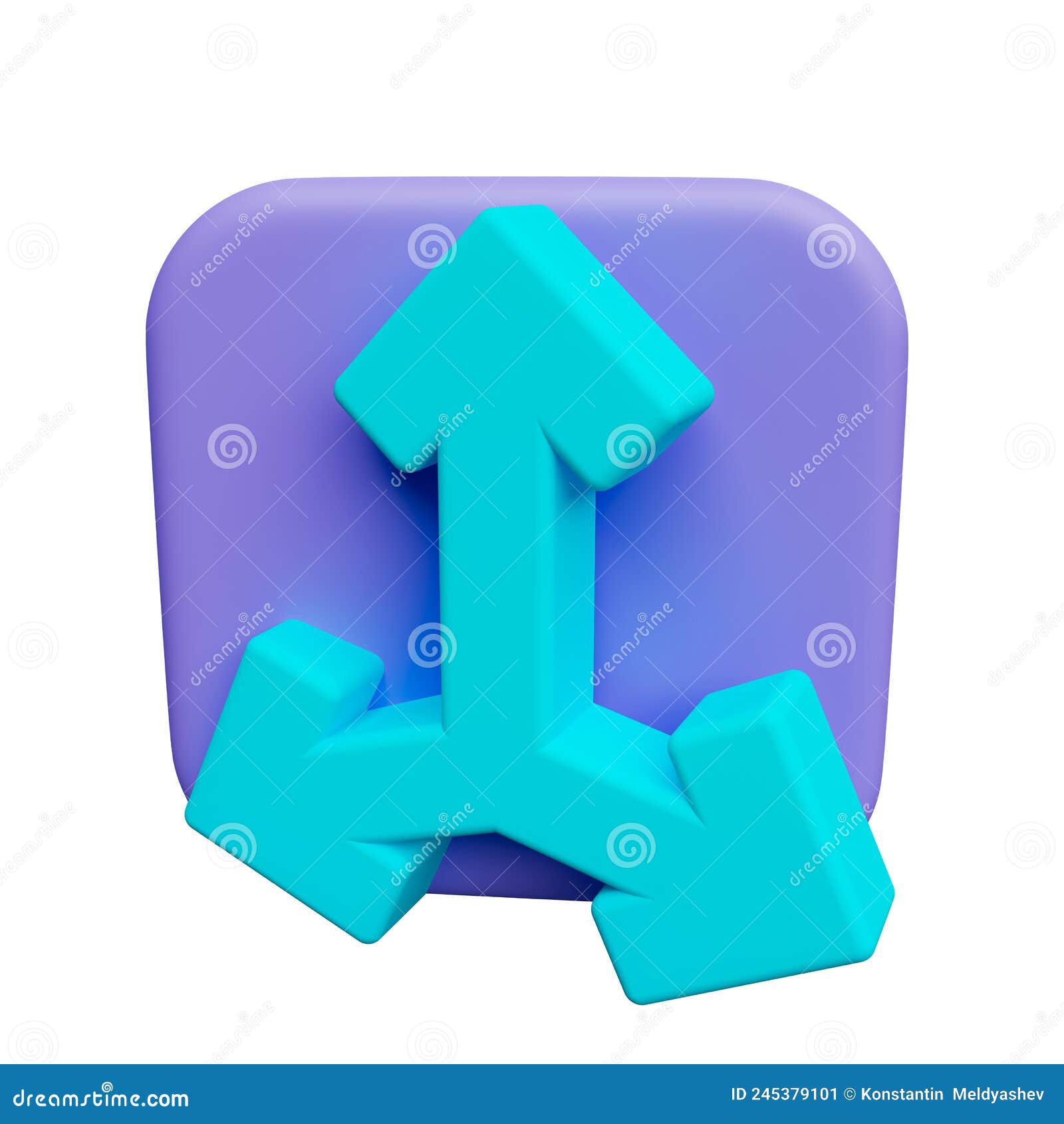 Three Side Arrows 3d Icon Render Illustration Stock Illustration ...