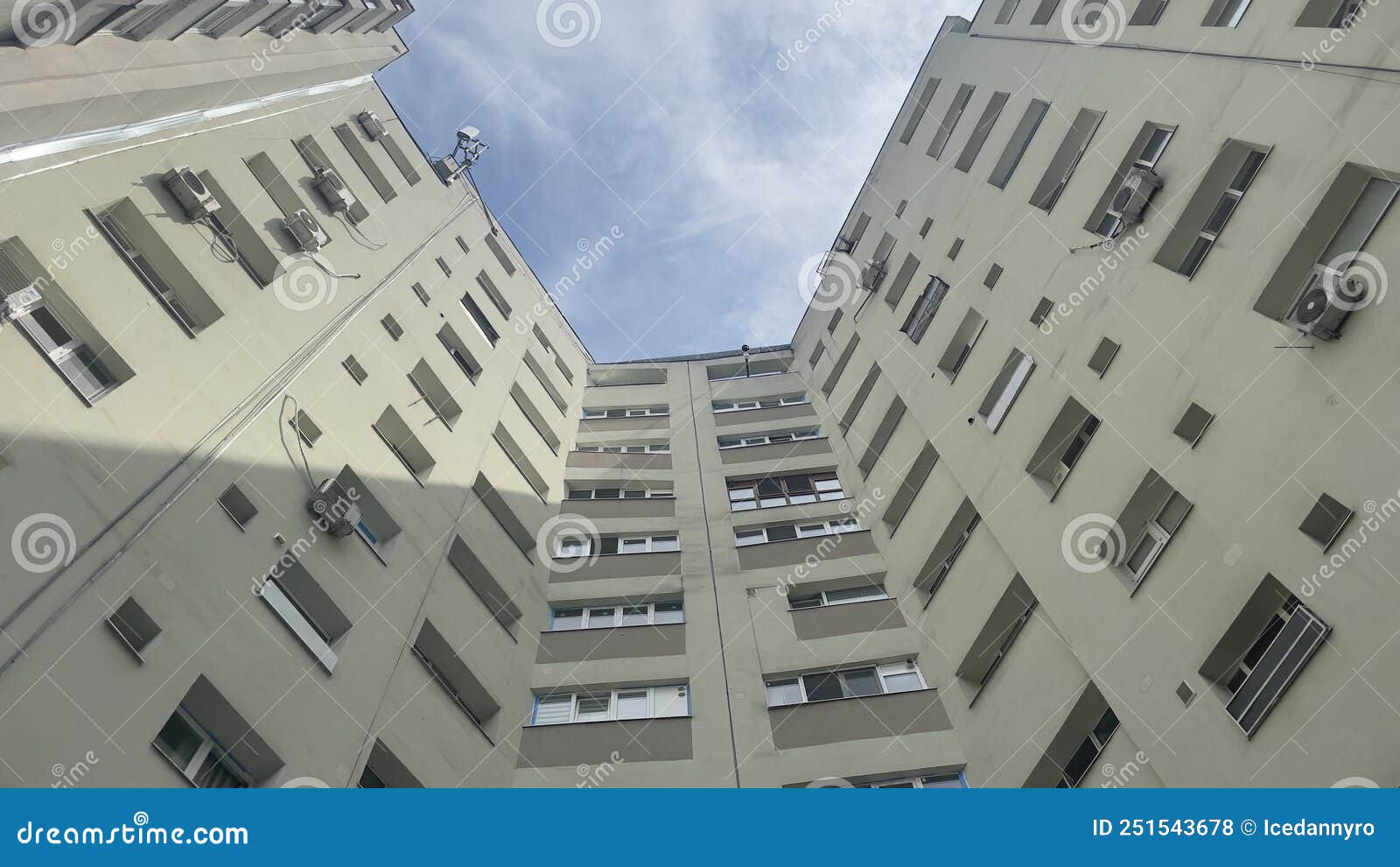 Three Sided Apartment Building Stock Photo - Image of view, windows ...