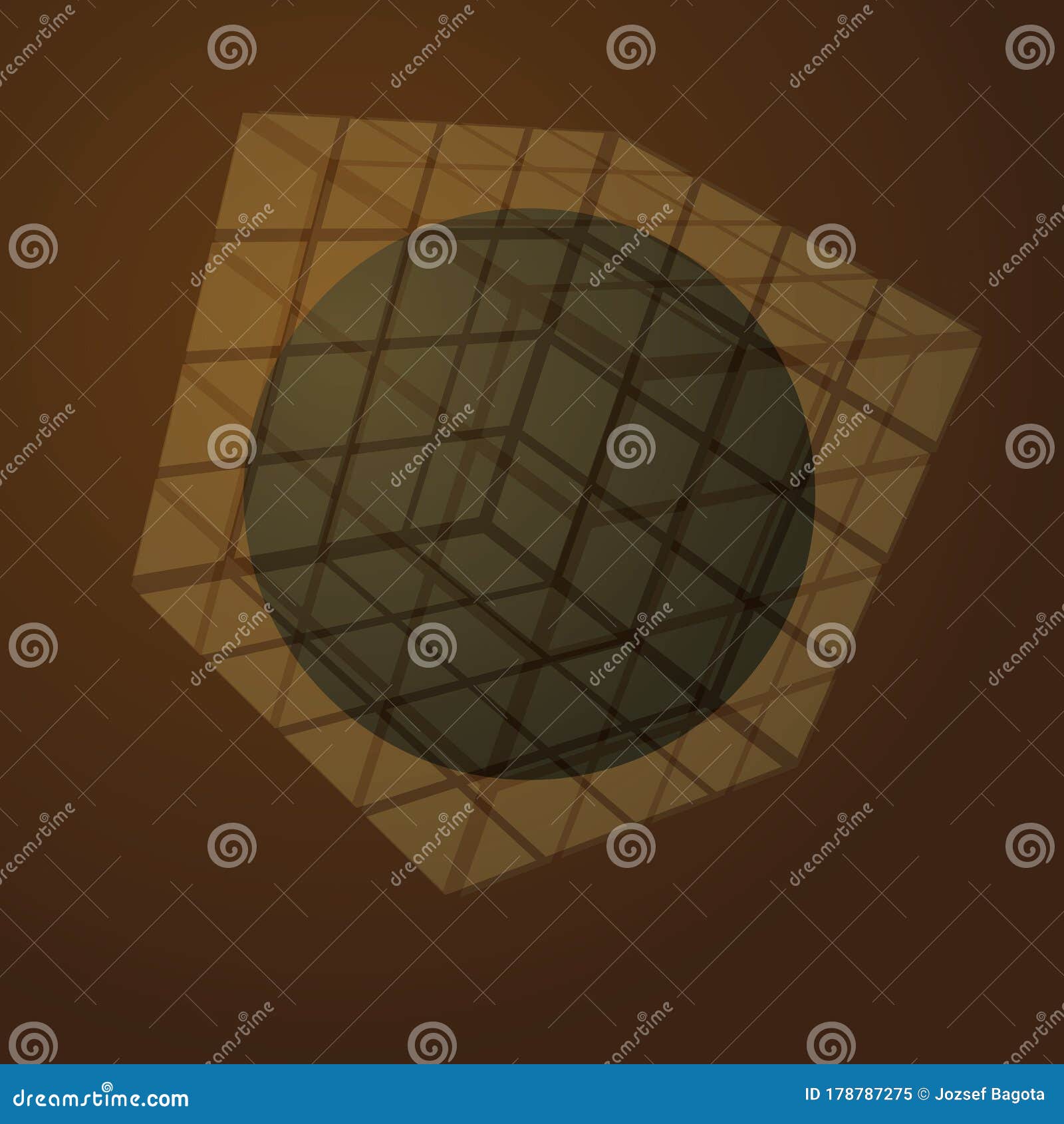 A Three Sided Cube Puzzle Box with a Globe in 3D Stock Vector ...