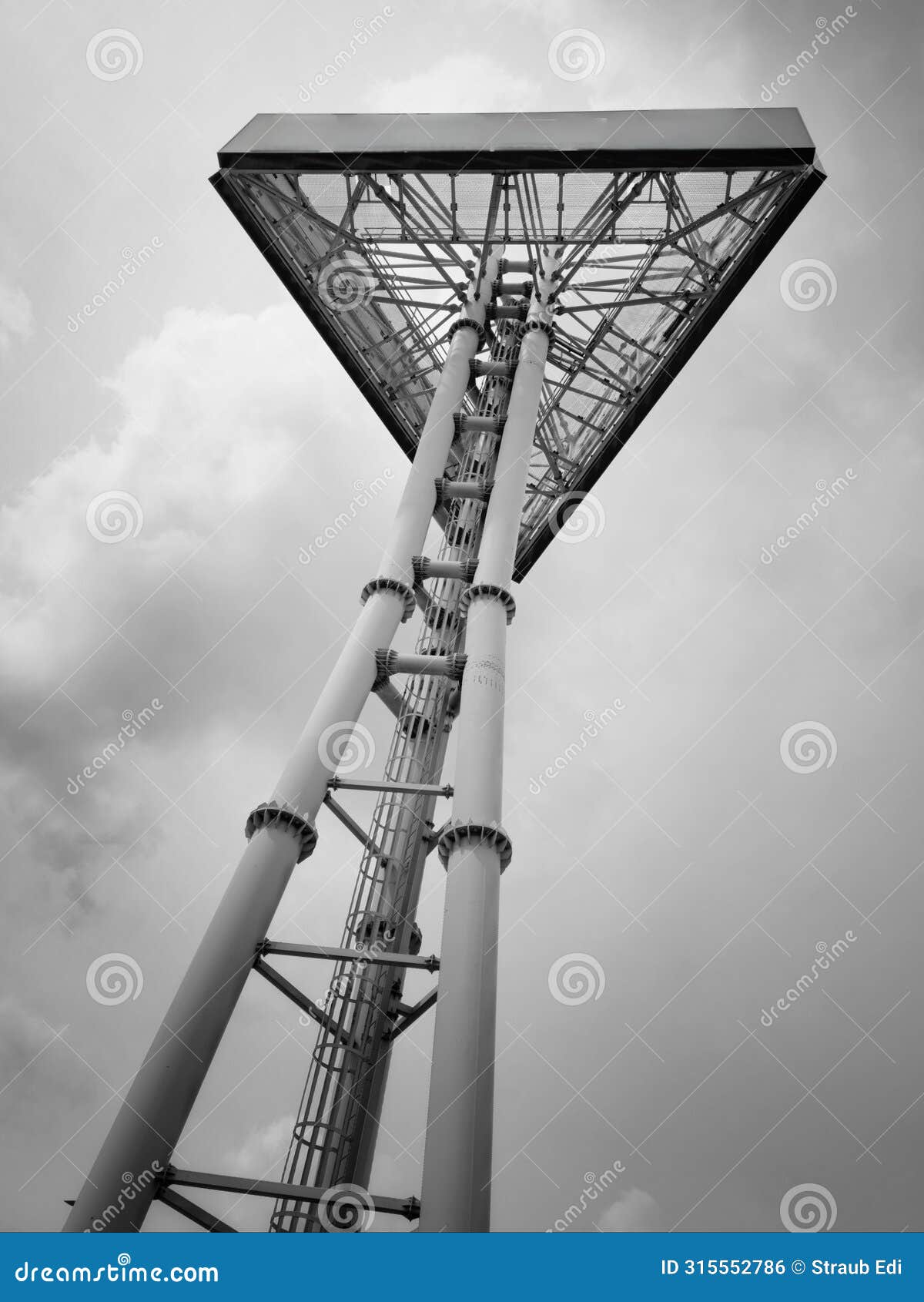 Three Sided Steel Structure Billboard Support Stock Photo - Image of ...