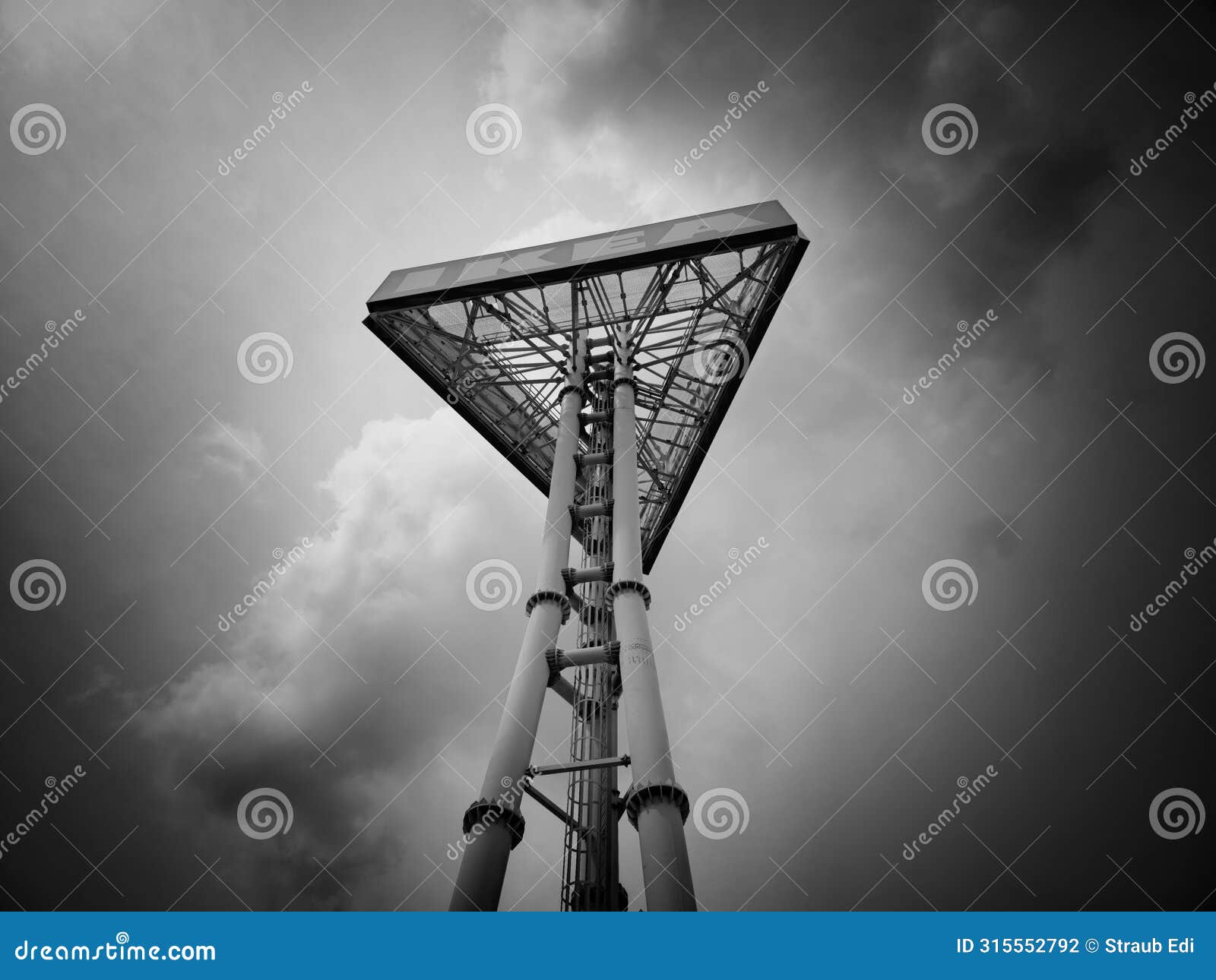 Three Sided Steel Structure Billboard Support Stock Photo - Image of ...