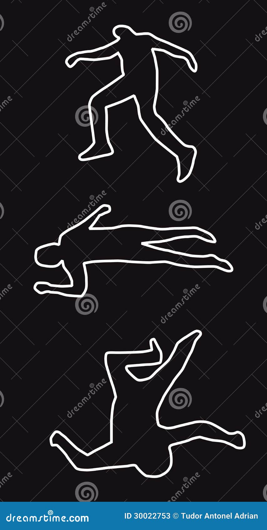 Dead man outline stock illustration. Illustration of drawing - 30022753