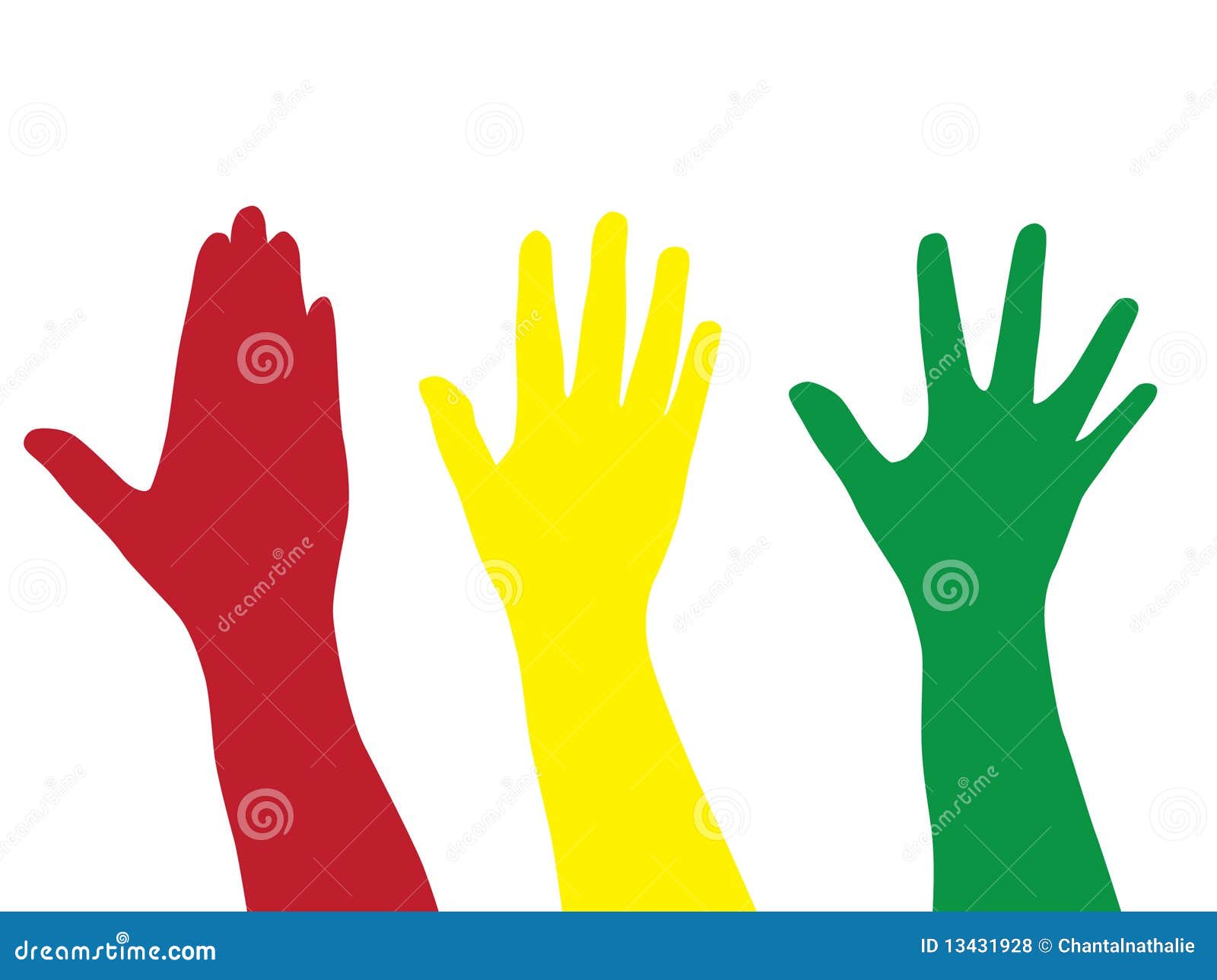 Three silhouettes of hand stock vector. Illustration of sign - 13431928