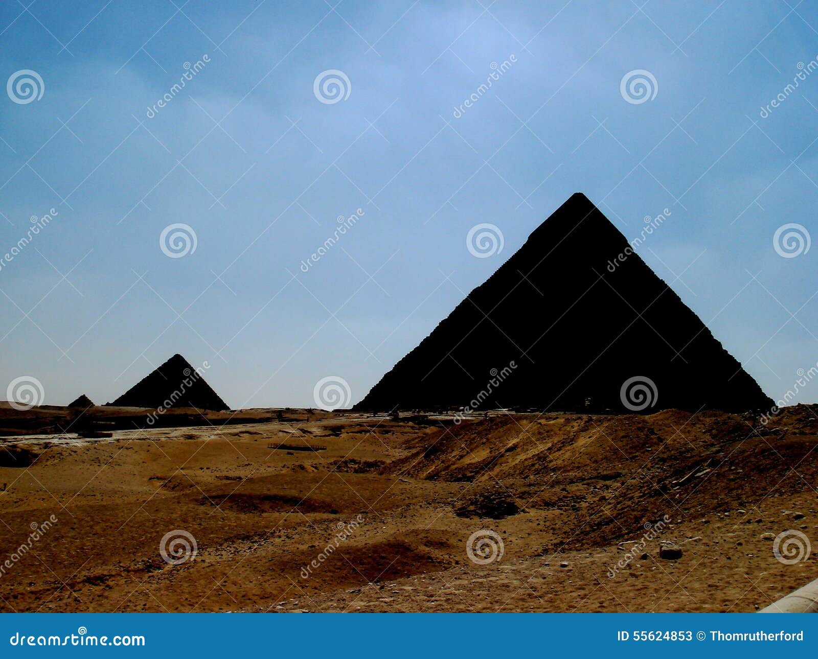 Three Silhouettes of Pyramids Stock Image - Image of pyramids, egypt ...