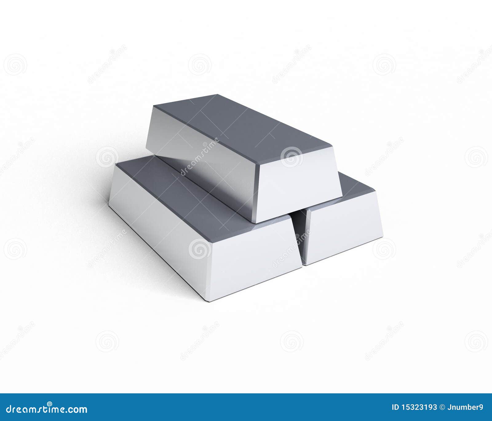 Three silver bars stock illustration. Illustration of render - 15323193