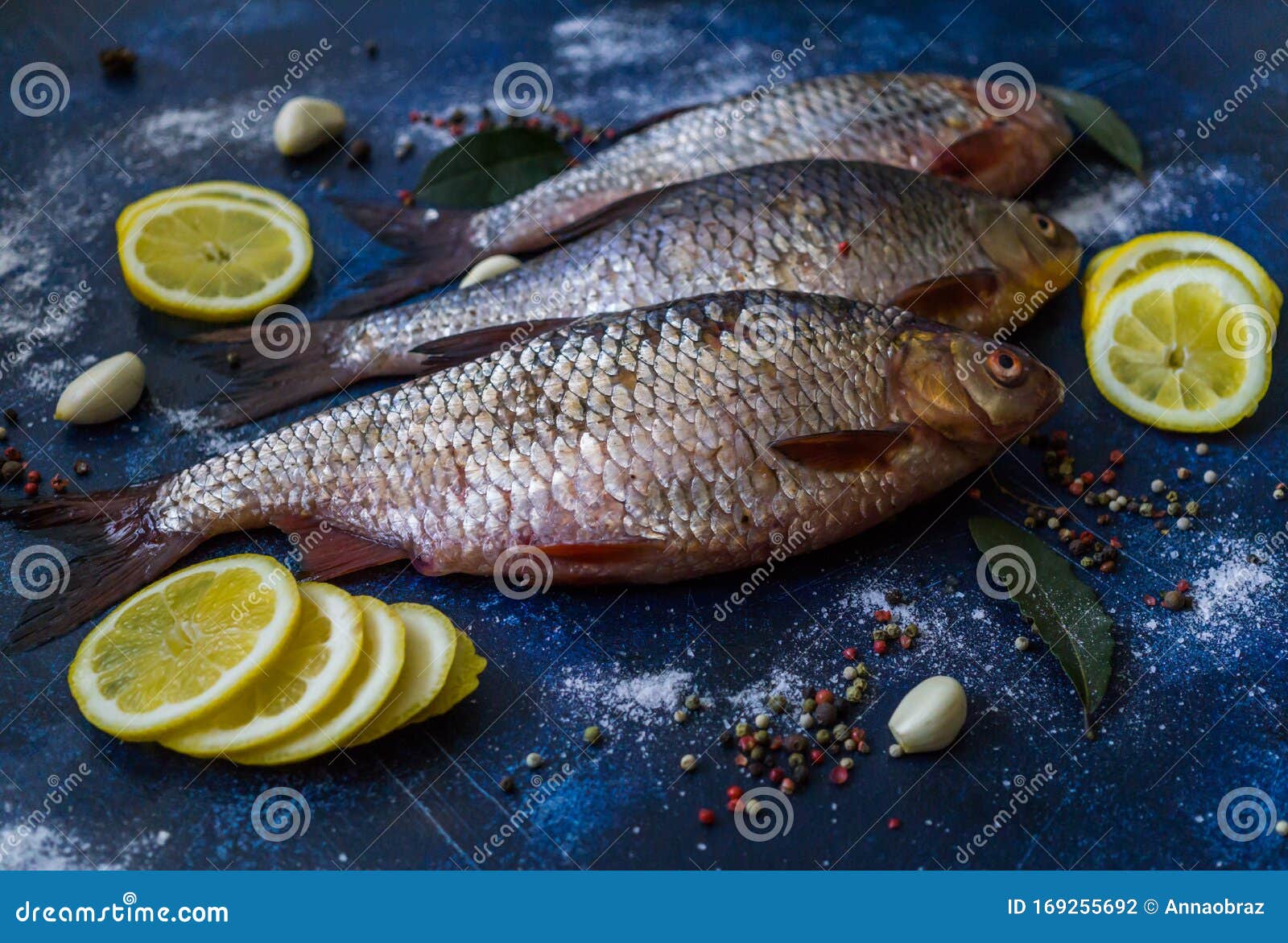 Three Silver Roach Caught in the River, Ready To Be Cooked Stock Photo ...