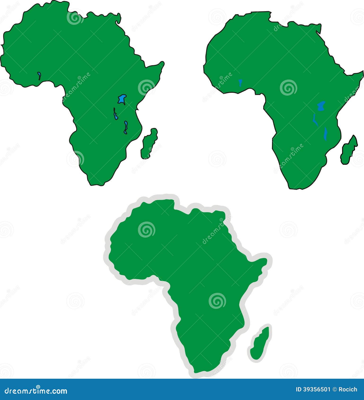 Africa Outline World Map Vector Illustration Isolated On White Map Of