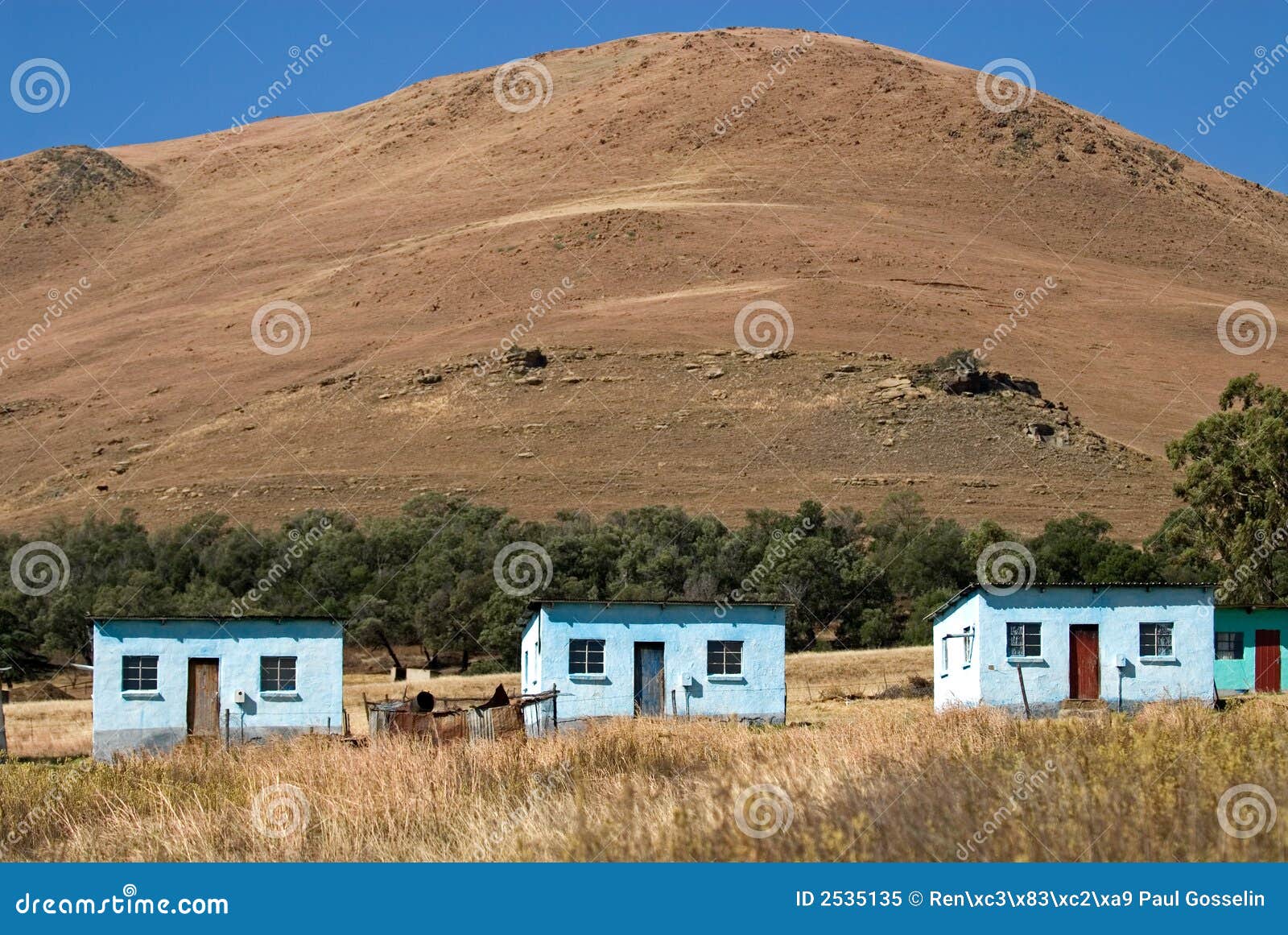 Three Simple Basotho Houses Stock Image - Image of huts, lesotho: 2535135