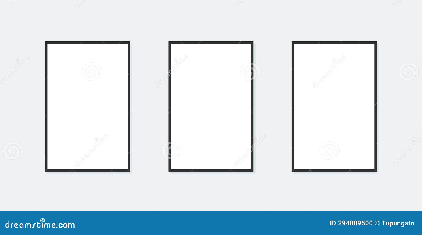 Three Simple Frames Gallery Wall Stock Vector - Illustration of mockup ...
