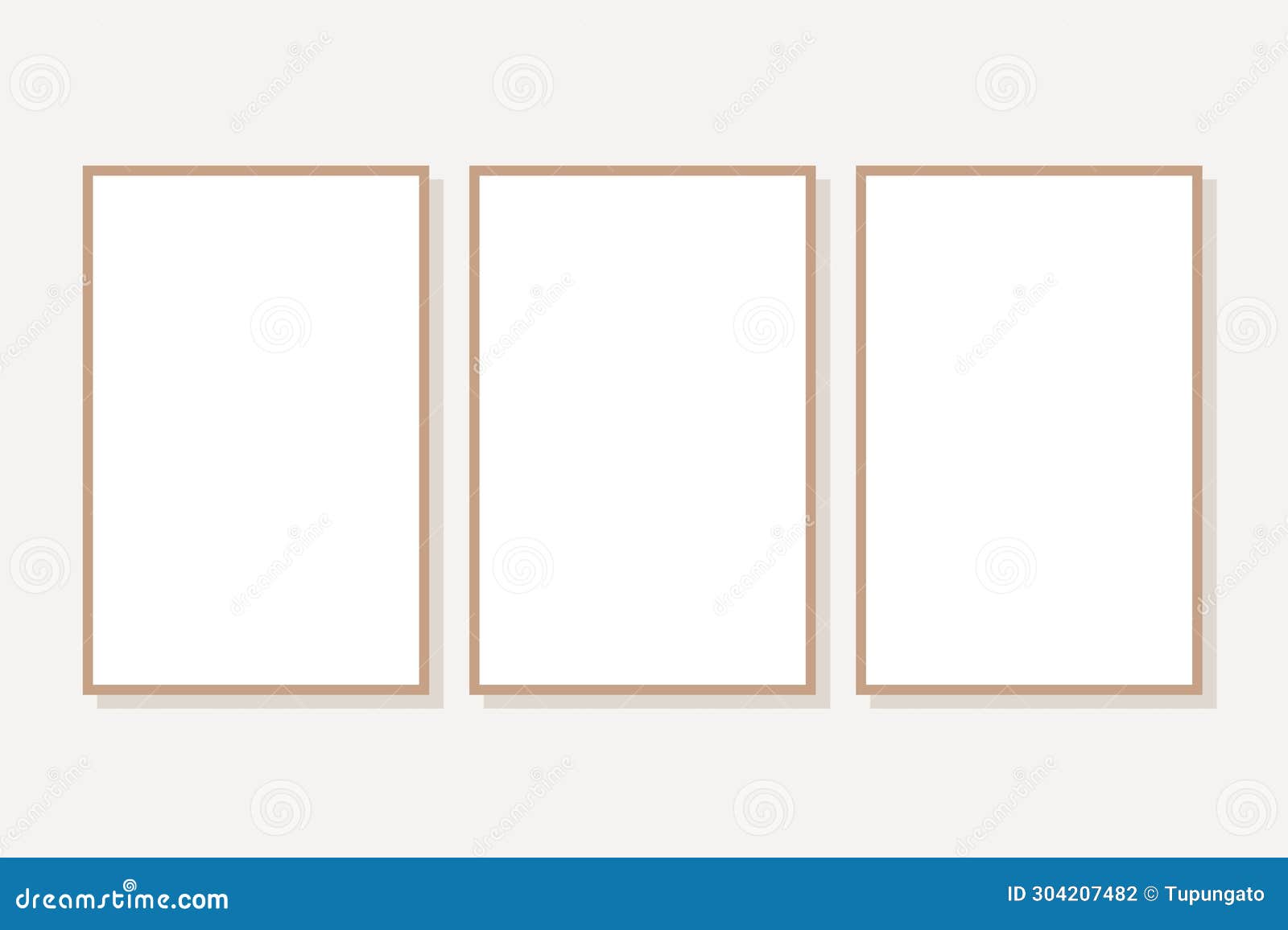 Three Simple Photo Mockup Frames Shelf. Clipping Path Included 3D ...