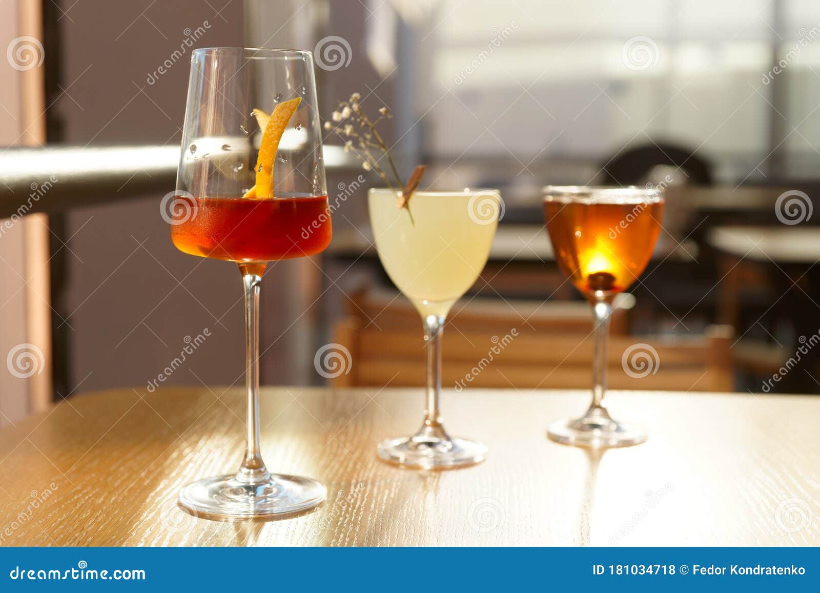 Three Simple Looking Cocktails in Bar Stock Photo - Image of asian ...